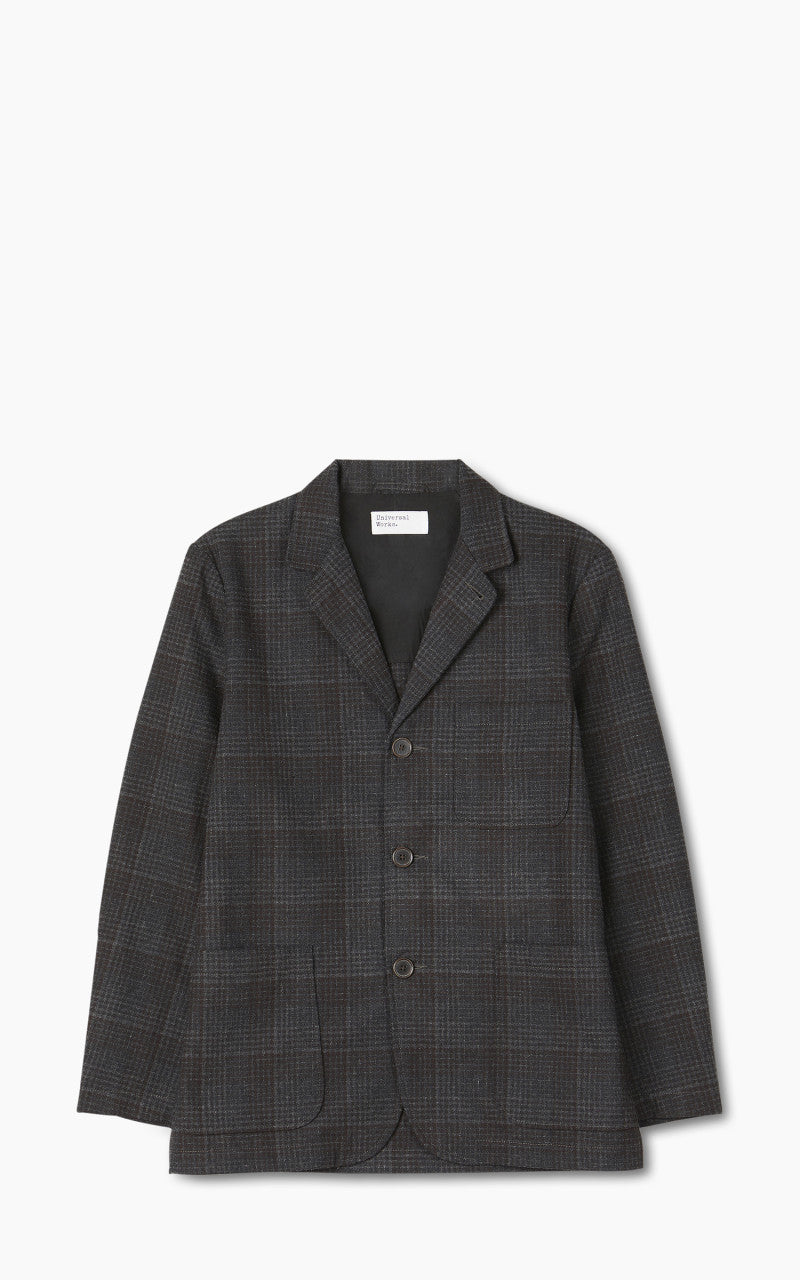 Universal Works Three Button Jacket Reuse Wool Mix Charcoal